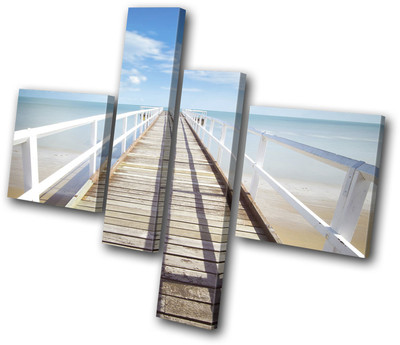 Beach Pier Sea Summer Landscapes MULTI TOILE murale ART Photo Print | eBay