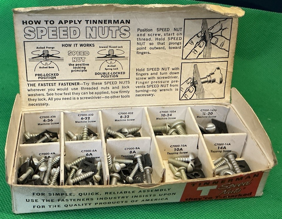 Vintage Tinnerman Speed Nut & Machine Screws Handyman Assortment Kit ...