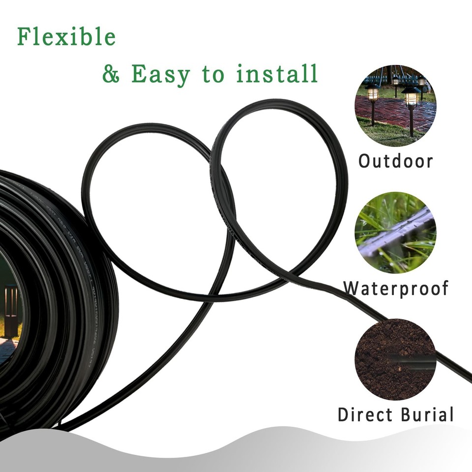 Low Voltage Landscape Lighting Wire - Outdoor Direct Burial Underground ...