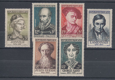 France Sc B312-B317 MNH. 1957 Famous Frenchmen Portraits, VF | eBay