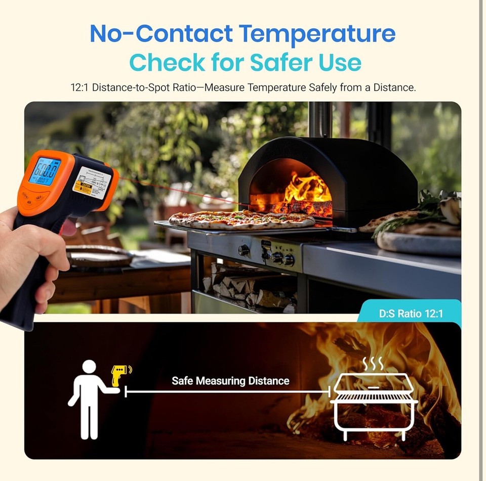 Etekcity Infrared Thermometer Laser Temperature Gun For Food BBQ Pizza ...