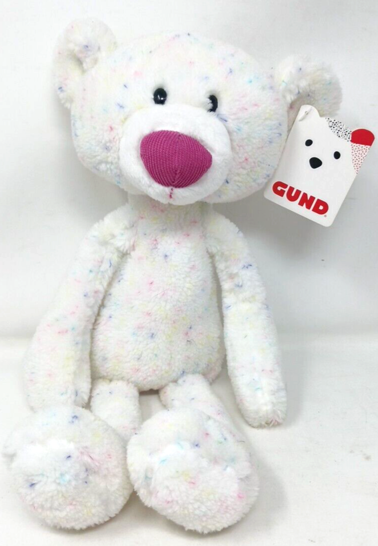 Gund Toothpick Confetti Bear 6061451 Plush Stuffed Animal White W/Tags ...