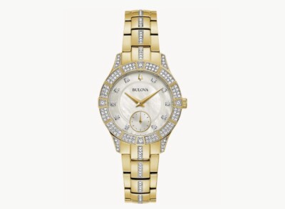 Bulova Quartz Crystal MOP Dial Ladies Watch 98L283 | eBay