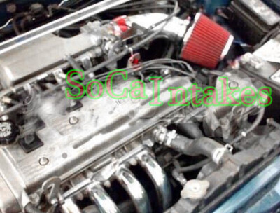 Red Air intake system Kit & Filter For 1990-1997 Toyota Corolla 1.6L 1 ...