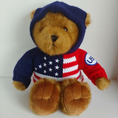 Jstuff USA Teddy Bear Plush 17" USA Flag Knit Sweater Patriotic ...