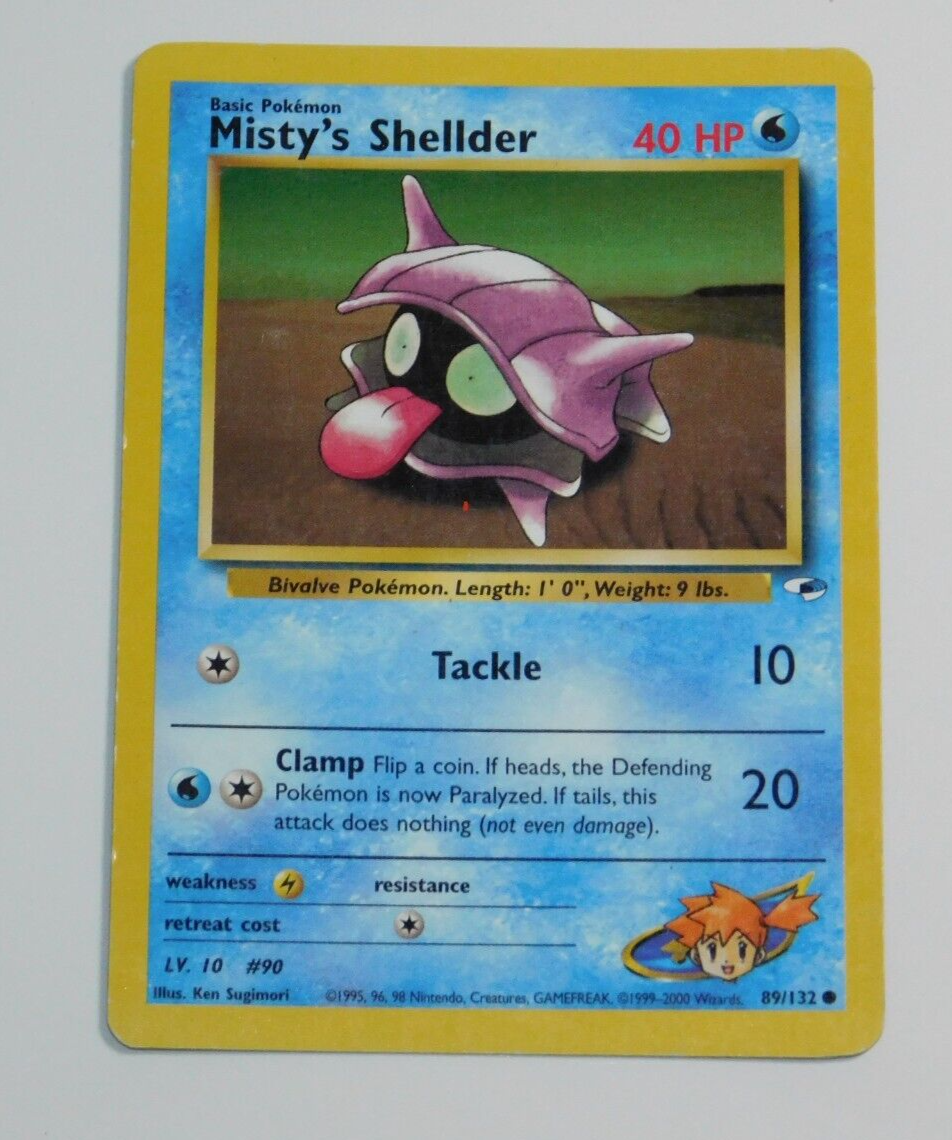 NM (Unlimited) Pokemon MISTY'S SHELLDER Card GYM HEROES Set 89/132 ...