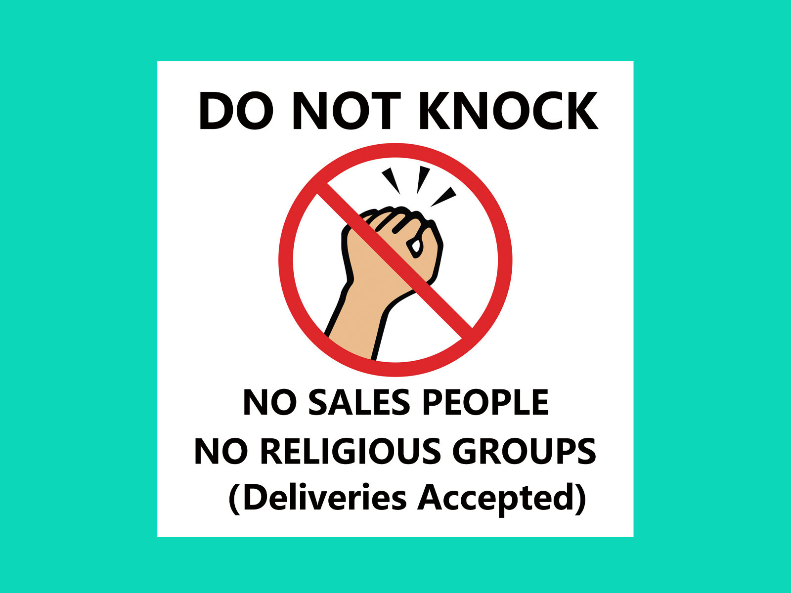 Do Not Knock Sign Self Adhesive Plaque Decal Door Sign | eBay Australia