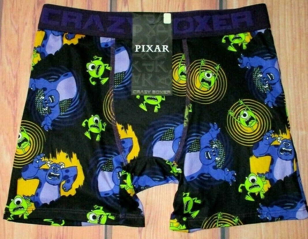 MENS CRAZY BOXER PIXAR MIKE AND SULLEY MONSTERS INC BOXER BRIEF SIZE L ...