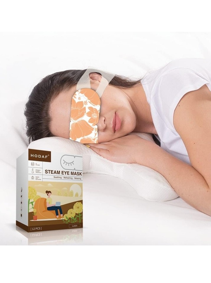 Steam Eye Mask for Dry Eyes (12 Pcs), Disposable Sleep Mask for Dark ...