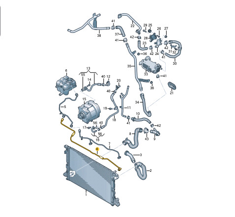 NEW AUDI Q7 4M ENGINE COOLANT OVERFLOW HOSE 4M0121081CN 4M0-121-081-CN ...