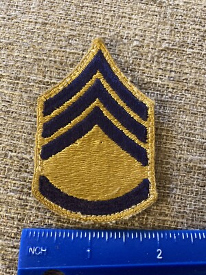 Korea War Era Staff Sergeant Enlisted Rank Patch Blue Yellow INV7288 | eBay