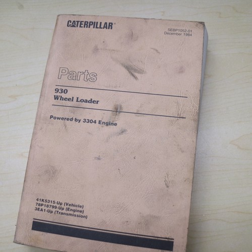 CAT Caterpillar 930 Wheel Loader Parts Manual Book catalog front end ...