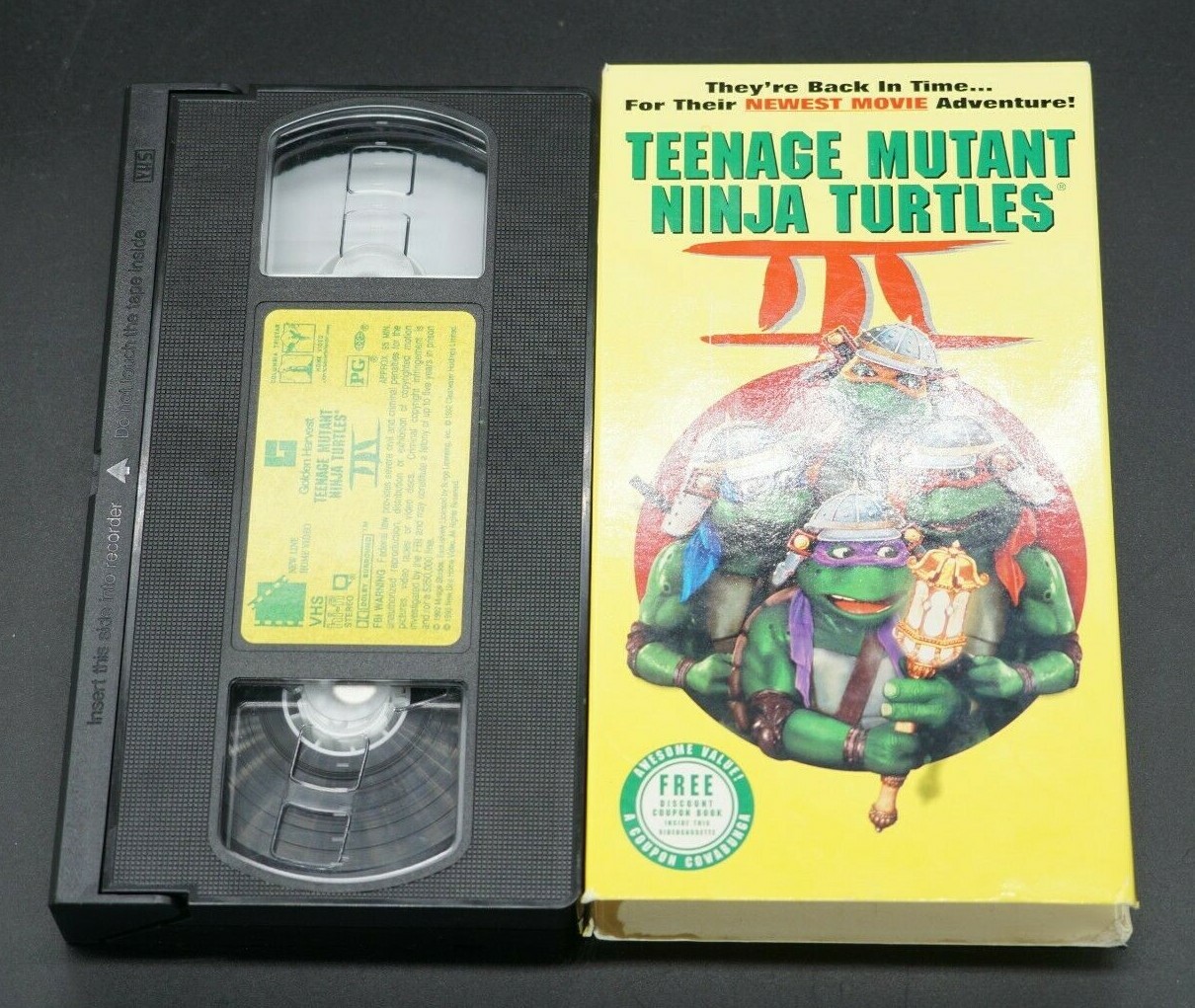Teenage Mutant Ninja Turtles 3 VHS VCR Video Tape Movie Cartoon TESTED ...
