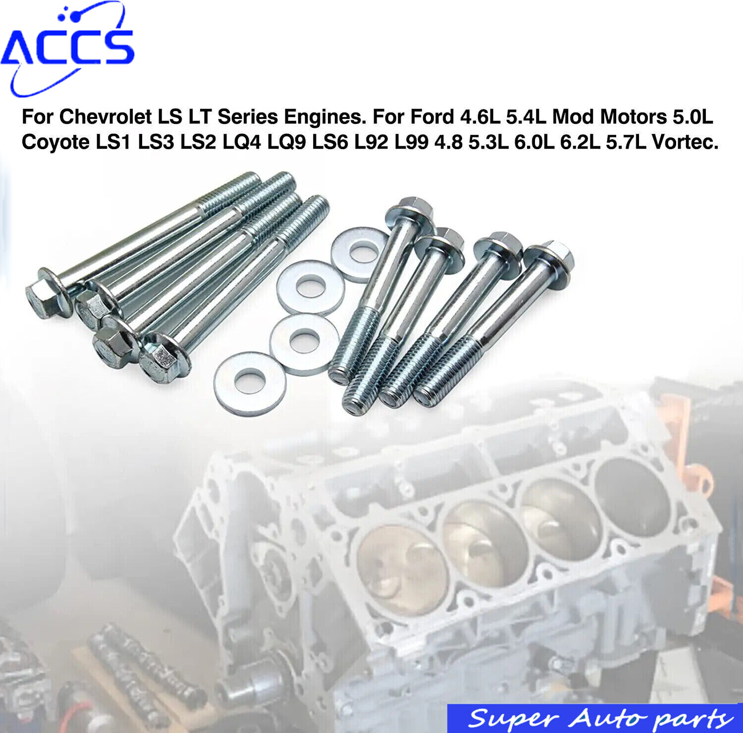 12PCS Engine Stand Bolt Gasket Kit for GM LS LT Series Engines 4.8L 5 ...