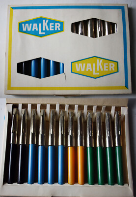RARE VINTAGE 70'S WALKER FOUNTAIN PENS FULL BOX OF 12 MADE IN ITALY NEW ...