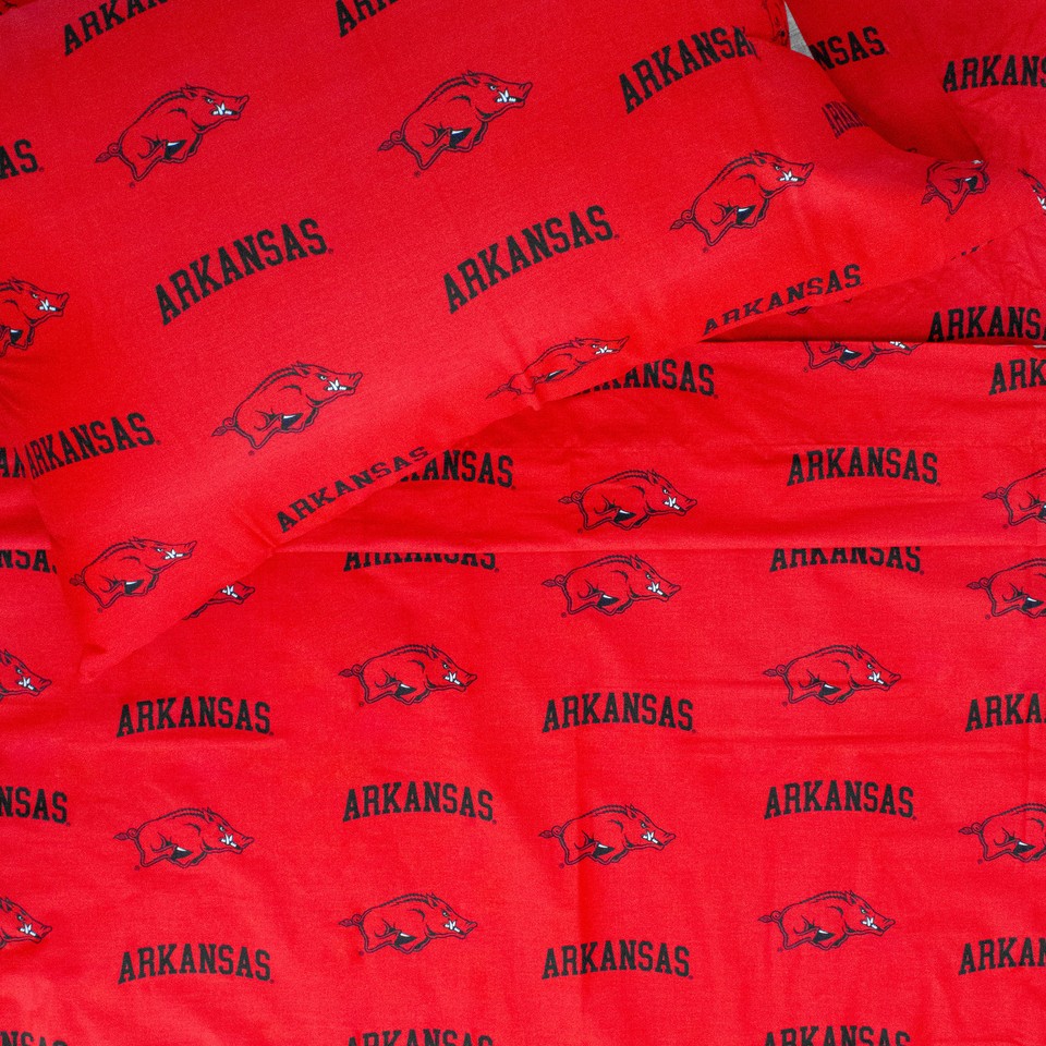 College Covers Everything Comfy Arkansas Razorbacks Sheet Set | eBay