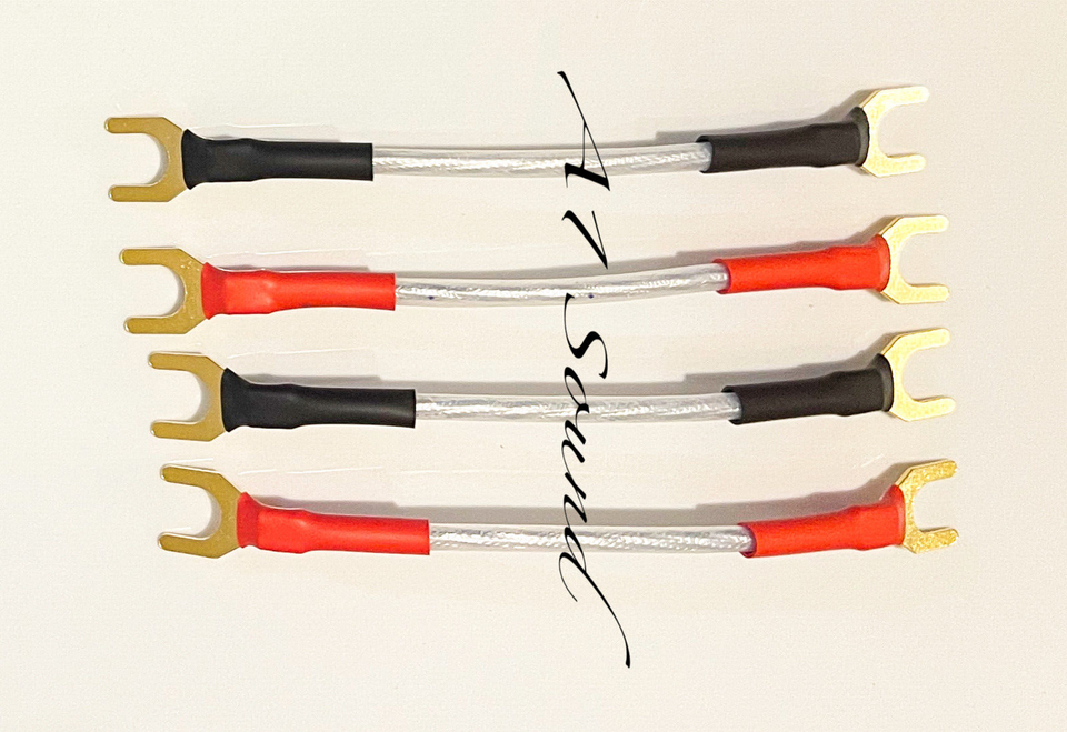 4 x QED Performance XT25 Speaker Cable Bi Wire Jumper Links 10cm Spade ...