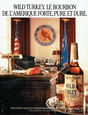 Publicité Advertising 120 1981 Wild Turkey bourbon Kentuky USA Austin ...