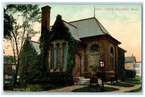 c1910's Public Library Building Brookfield Massachusetts MA Antique ...