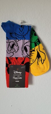 Happy Socks Disney 1-Pair Unisex Organic Cotton Crew Socks. (26). | eBay