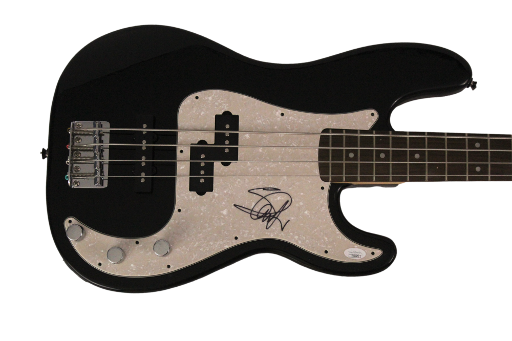 Autographed Steve Harris Bass Guitar Squier Jazz Bass Signed By Steve