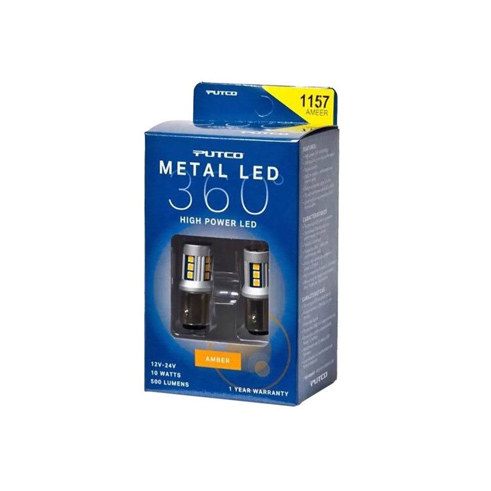 PUTCO LED Light Bulbs 1157 Type Amber Metal 360 Pair Chevrolet C10 1966 ...