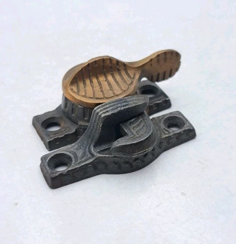 Antique Window Sash Lock Victorian Ornate Cast Iron&Brass Old Vintage ...