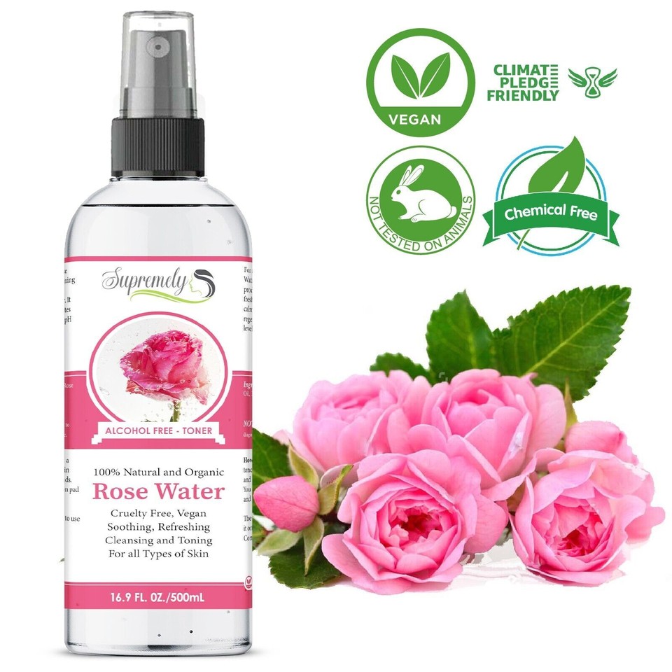 Rose Water Toner 100% Pure Natural Rose Water Spray Skin Face ...