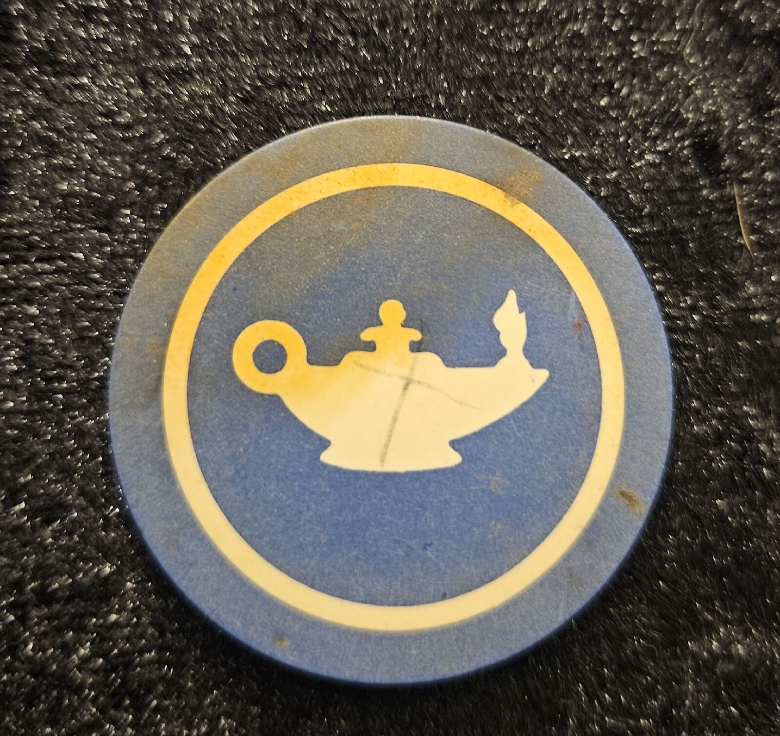 Antique Vintage Poker Chip Magic Lamp Aladdin 3 Wishes Genie Gambling ...