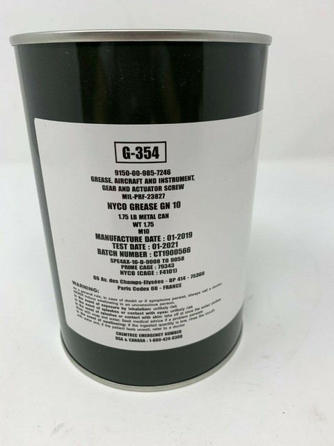 NYCO Aircraft & Instrument Grease GN 10 G-354 1.75 Pound Can Fast Free ...