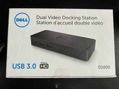New Dell D1000 Dual Video USB 3.0 Docking Station with 65W AC Adapter ...