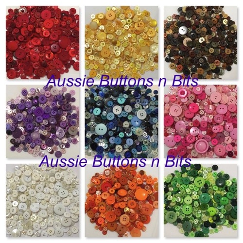Buttons Bulk 6-25mm 250 500 1000 Pieces Single Colour Craft Sewing ...
