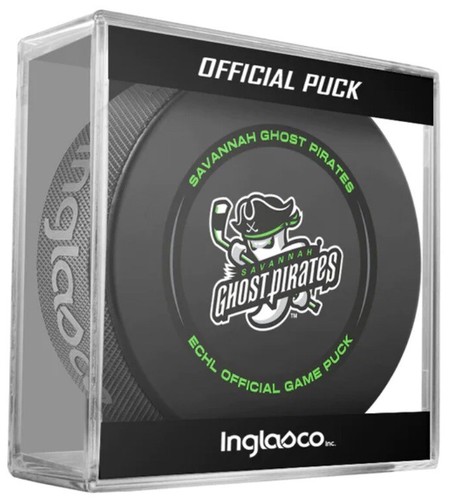 2025-26 SAVANNAH GHOST PIRATES ECHL OFFICIAL GAME PUCK WITH DISPLAY ...
