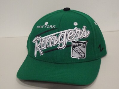 Vintage NHL New York Rangers Script LOGO Strapback Cap Hat 90s Zephyr ...