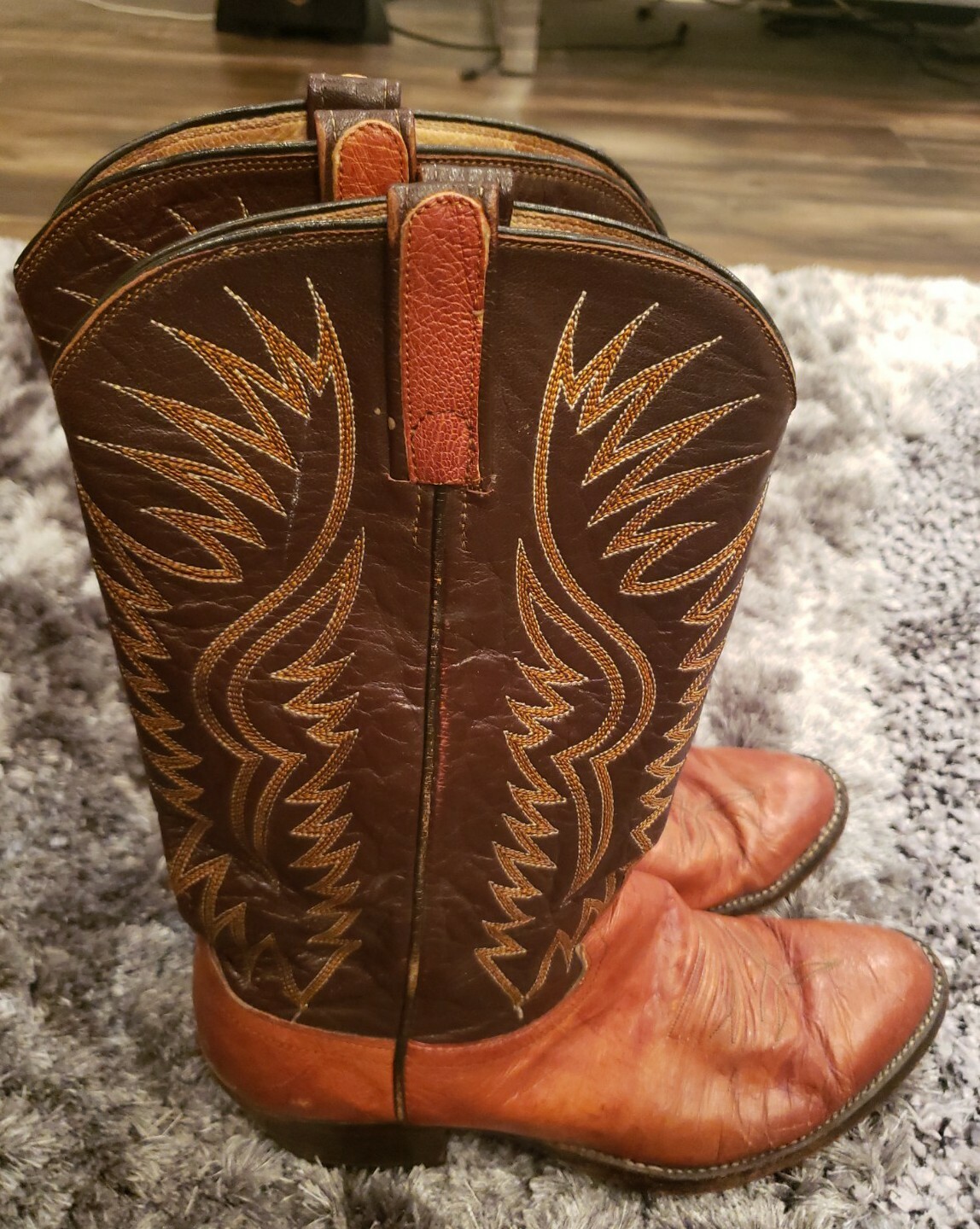 Vintage Dan Post Exotic Smooth Cowboy Western Boots M… - Gem