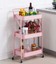 3 Tier Kitchen Trolley Storage Rack Cart Slim Rolling Trolley W/ Wheels ...