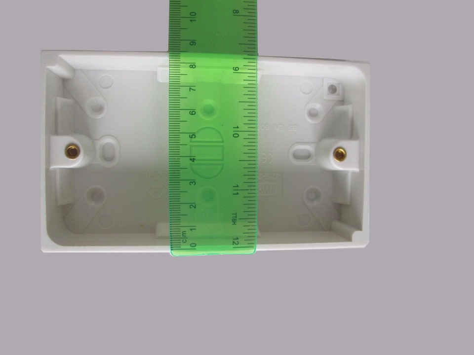 Double 2 Gang Plug Electric Socket & Back Box Pattress 13A, 2 USB ...