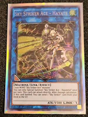 SKY STRIKER ACE - HAYATE PRISMATIC SECRET RARE MP19-EN109 YUGIOH! 1st ...