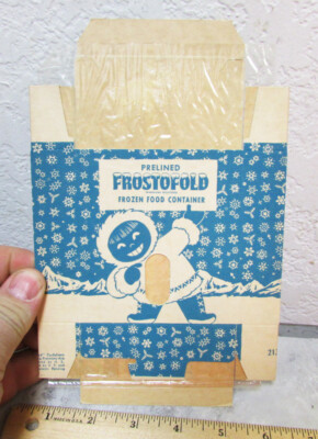 vintage prelined Frostofold frozen food container NEW w/ eskimo ...