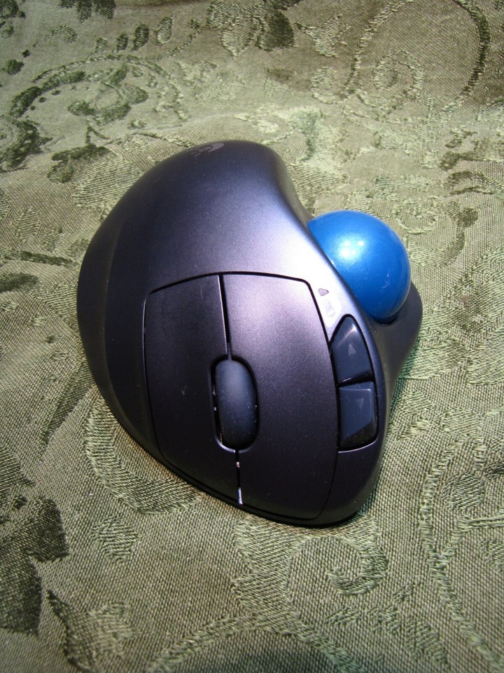 WIRELESS LOGITECH BALL MOUSE M570 BLUE TRACKBALL WITH DONGLE | eBay