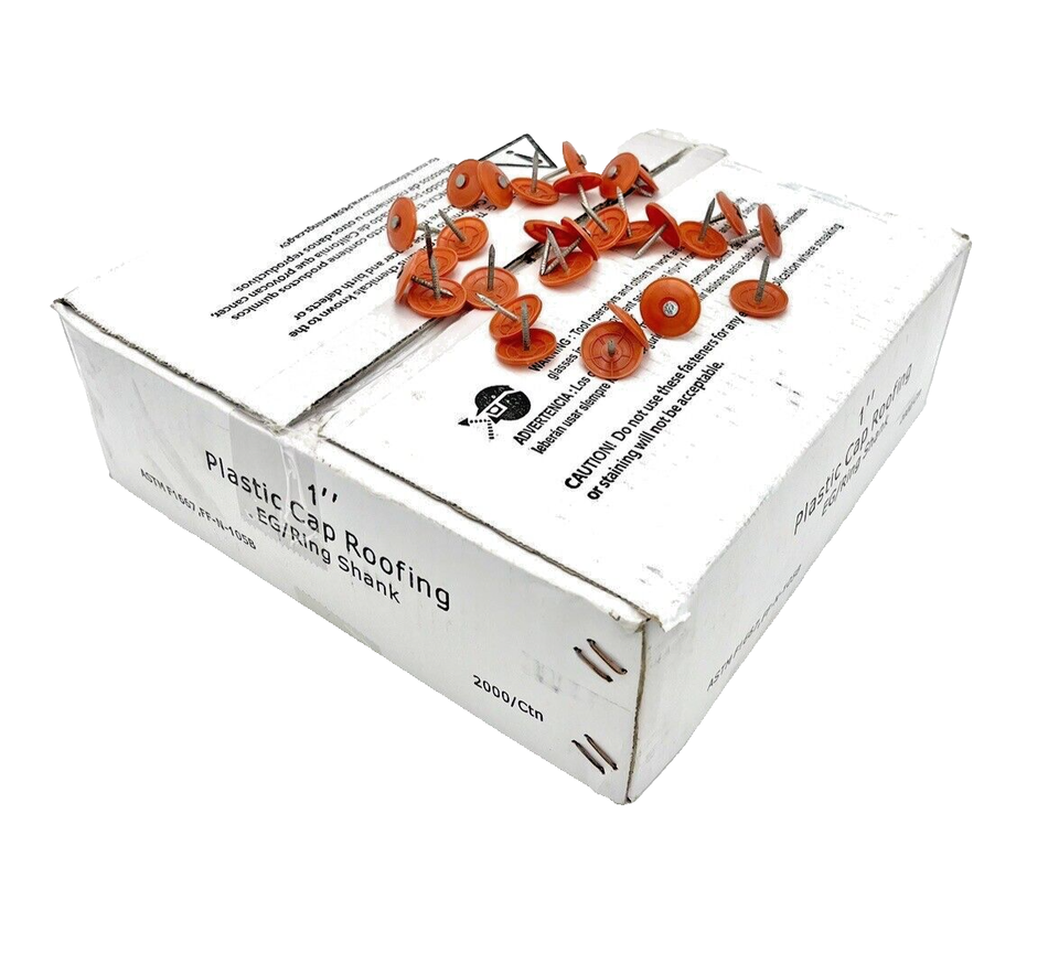 Roofing Nails Plastic Cap 1" Felt Paper Tyvek 2000 ct Underlayment ...