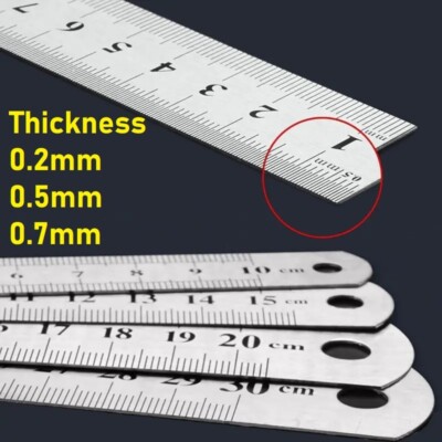 Double Side Metal Ruler Stainless - 30cm-20cm-15cm-10cm 12"/ 8"/6"/4 ...