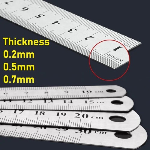 Double Side Metal Ruler Stainless - 30cm-20cm-15cm-10cm 12"/ 8"/6"/4 ...