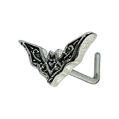 Bat Nose Stud 20g (0.8 mm) Bat Top 316L Surgical Steel Nose L Bend High ...