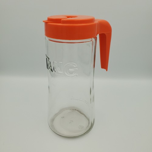 TANG Glass Pitcher Orange Lid 1 Qt Anchor Hocking Vintage Flip Top ...