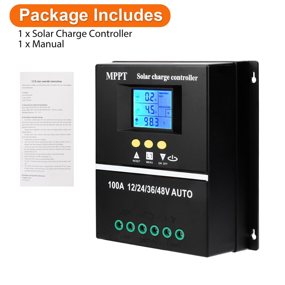 4000W 100A MPPT Solar PV Regulator 12V/24V/36V/48V Solar Panel Charge ...