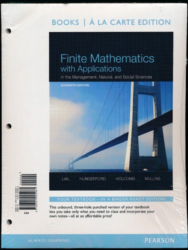 Finite Mathematics w/ Applications Management Natural Social Sciences Lial 11th 9780321931061| eBay