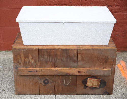 Antique Funeral Youth Coffin Victorian Burial Casket in Shipping Crate ...
