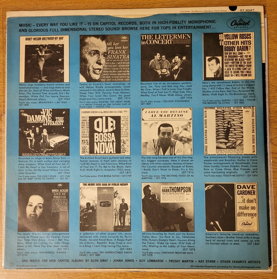 RARE 1964 1st Label Variation Meet the Beatles No Publishing BMI ...