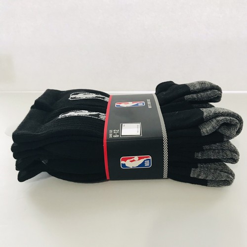 NBA LOGO Men’s CREW SOCKS 6-12 BLACK BASKETBALL ELITE SOCKS HIGH 6 Pair ...